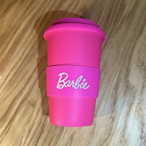 Barbie | Dining | Barbie Reusable Coffee Cup With Silicon Removable Lid ...